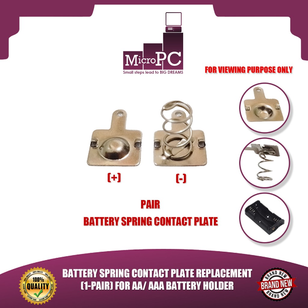 MICRO PC BATTERY SPRING CONTACT PLATE REPLACEMENT(1-PAIR) FOR AA/ AAA ...