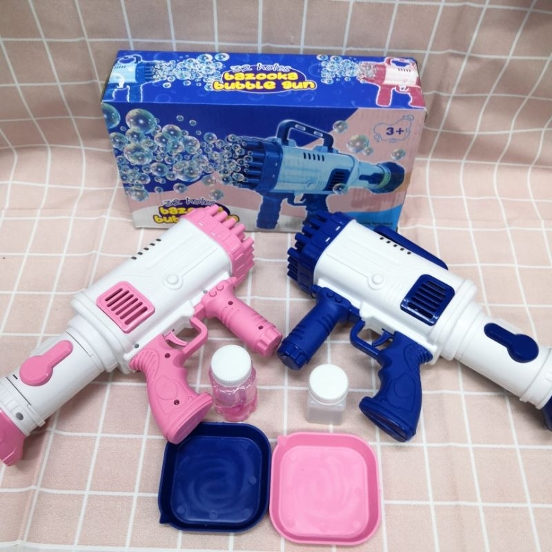 32 holes Bazooka Bubble gun toy with free battery | Shopee Philippines