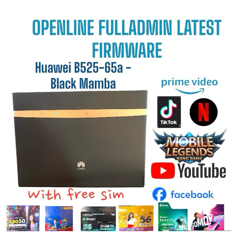 HUAWEI B525 65a - BLACK MAMBA OPENLINE FULLADMIN | Shopee Philippines
