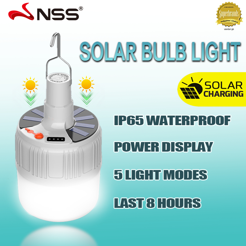 NSS Solar Bulb Emergency Light Rechargeable Lamp IP65 Waterproof ...