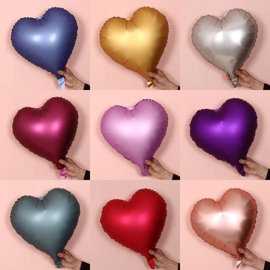 Metallic Color Heart Shape Foil Balloon Valentine's Day Anniversary ...