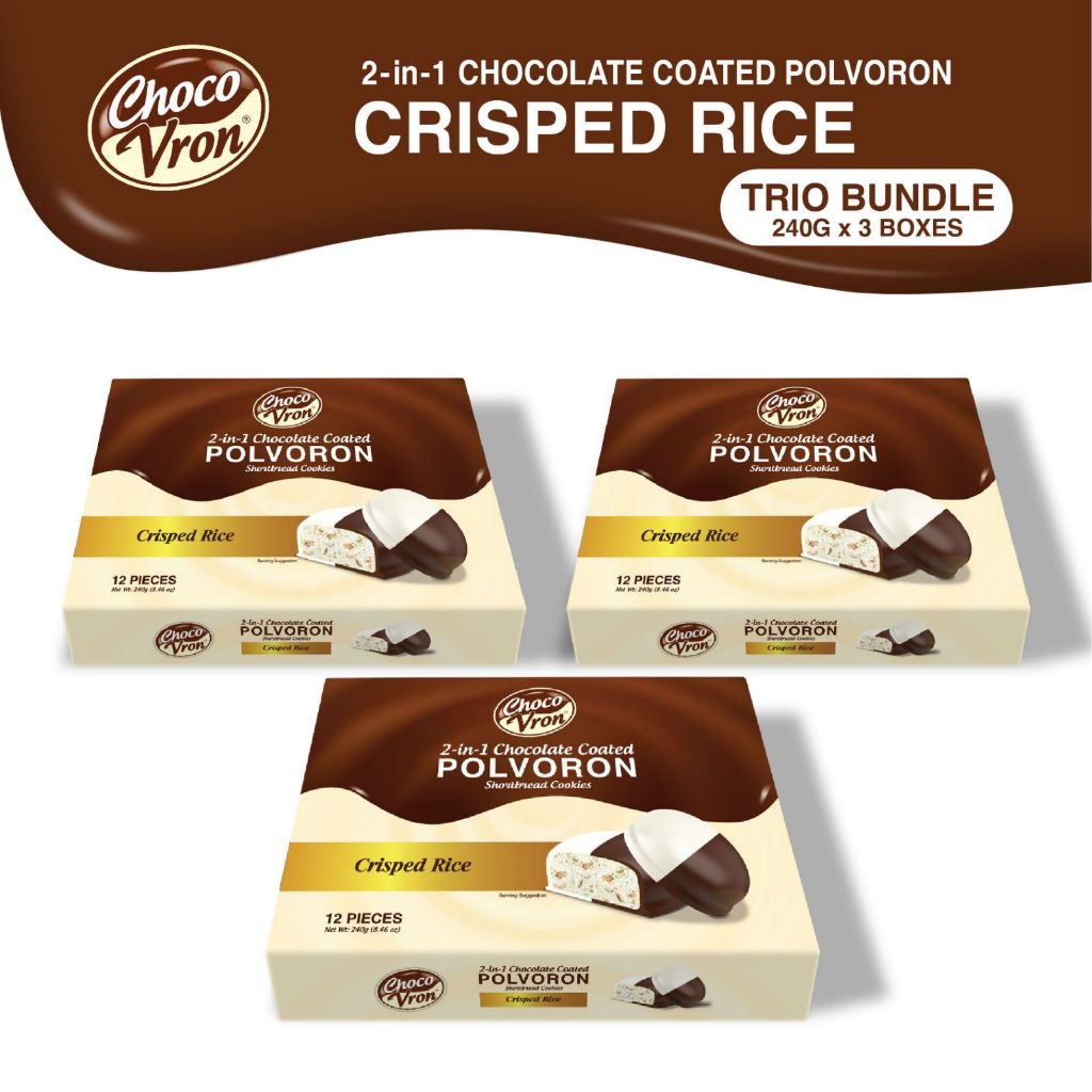 ChocoVron Gift Box 2 in1 Chocolate-coated Crisped Rice Polvoron 240g ...