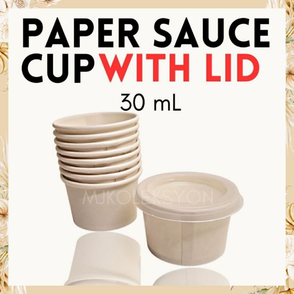 Paper Sauce Cup w Lid Mini Paper Bowl 1oz 50pcs Shopee Philippines
