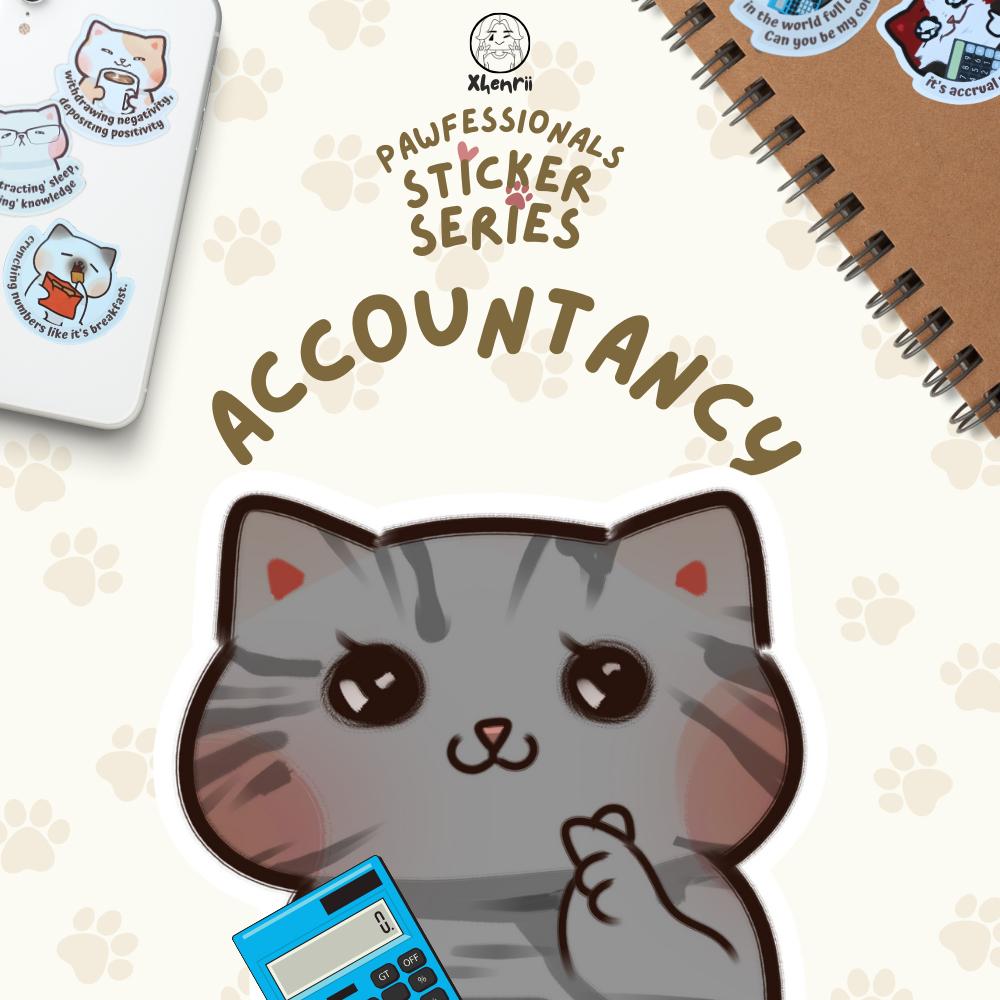 Pawfessional Accounting Student Stickers Series by Xhenrii Art Shop ...