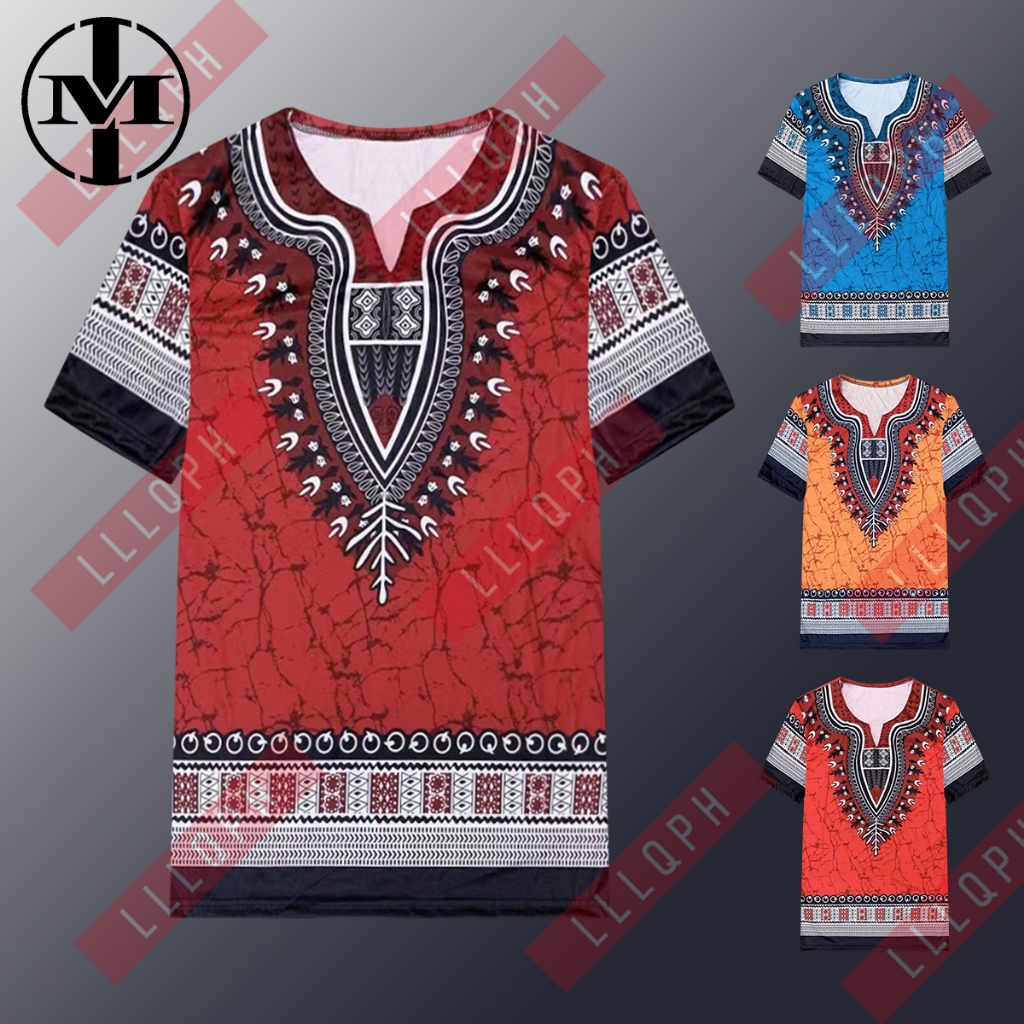 ICM T301 Halumna Black and White Dashiki Shirt (Random Colors) | Shopee ...