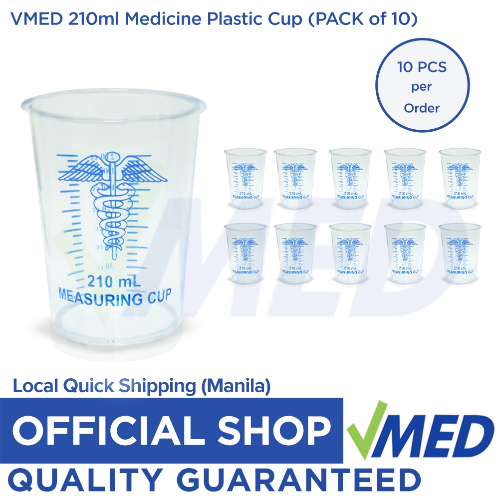 VMED Prohealthcare Medicine Cup Plastic 210ml (PACK OF 10) | Shopee ...