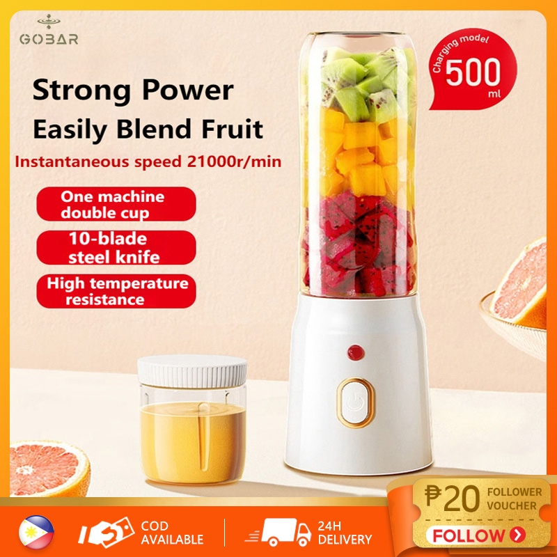 500ML 2Cups Portable Juicer Blender Tumbler Heavy Duty electric juicer Household fruit presser ...