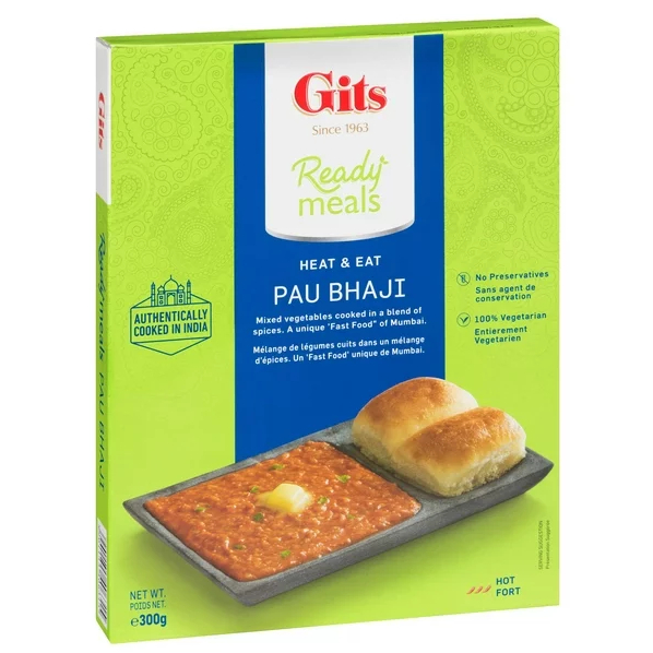 Gits Ready Meals Pau Bhaji 300g - Heat & Eat (Made in India) | Shopee ...