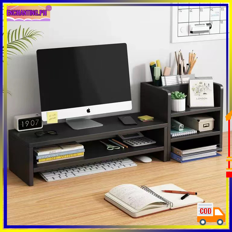 Monitor Stand Computer Screen Increased Holder Wooden Desktop Rack ...
