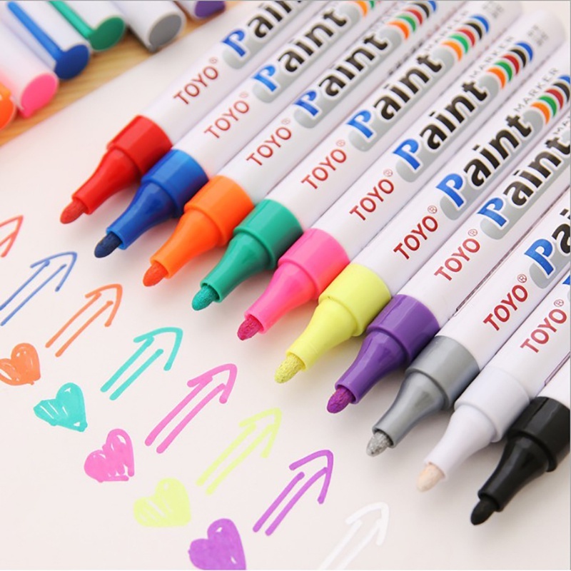 11 Colors Waterproof Paint Pens Motorcycle Tire crylic Rubber Permanent ...