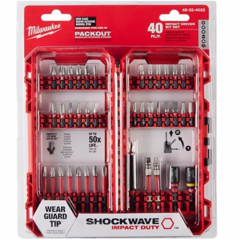 Milwaukee Heavy Duty 40pcs Impact Driver Bit Set (Model 48-32-4022 ...