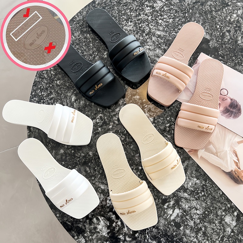 Sunshine_Slippers for Women New Trending Rubber Slip on ADD 1 SIZE ...