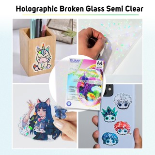 A4 Size QUAFF Printable Hologram Vinyl Inkjet Sticker Waterproof 210mm x 297mm (20 sheets ...