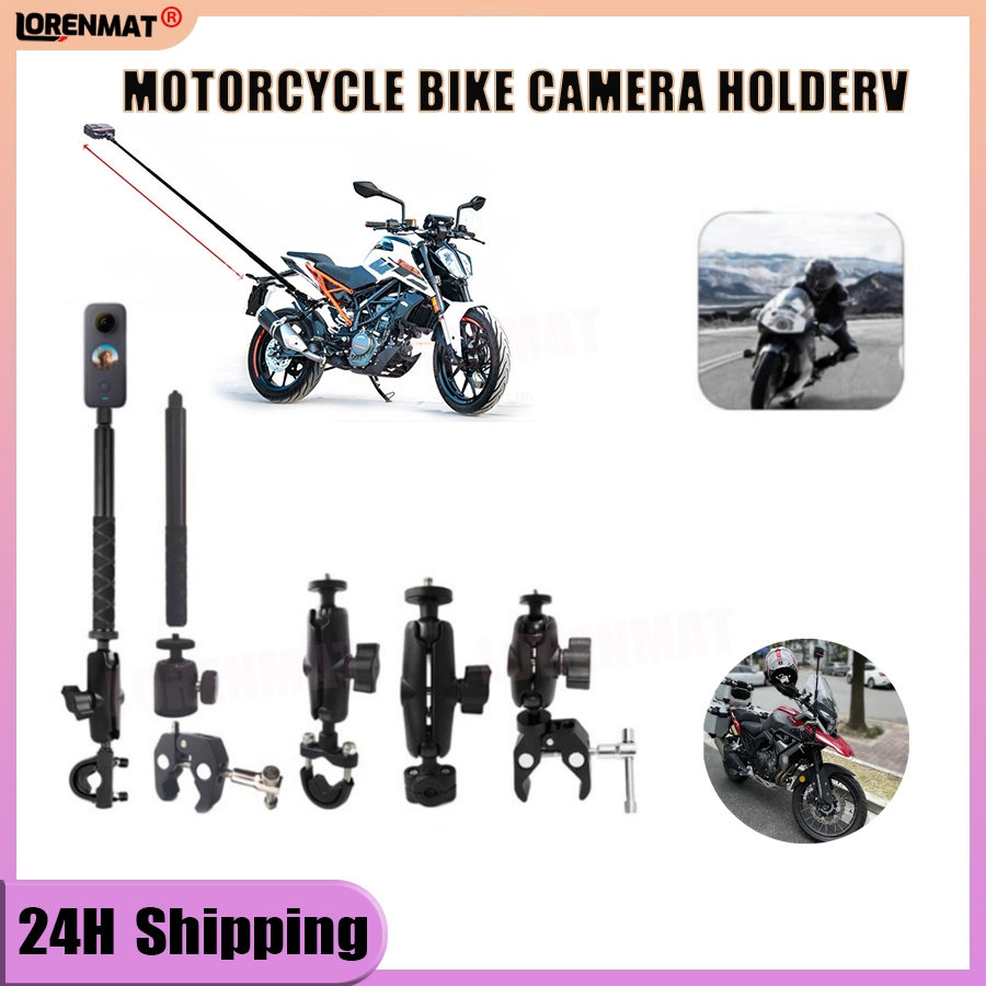 Motorcycle Bike Camera Holder Handlebar Mirror Mount Bracket For ...