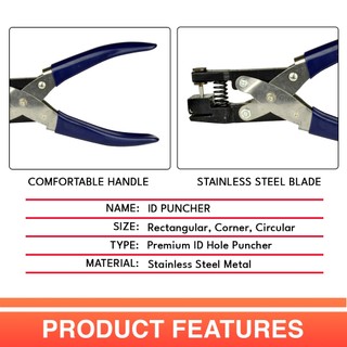 ID Puncher (Rectangular/Circular/Corner) Handheld Metal Body Heavy Duty ...