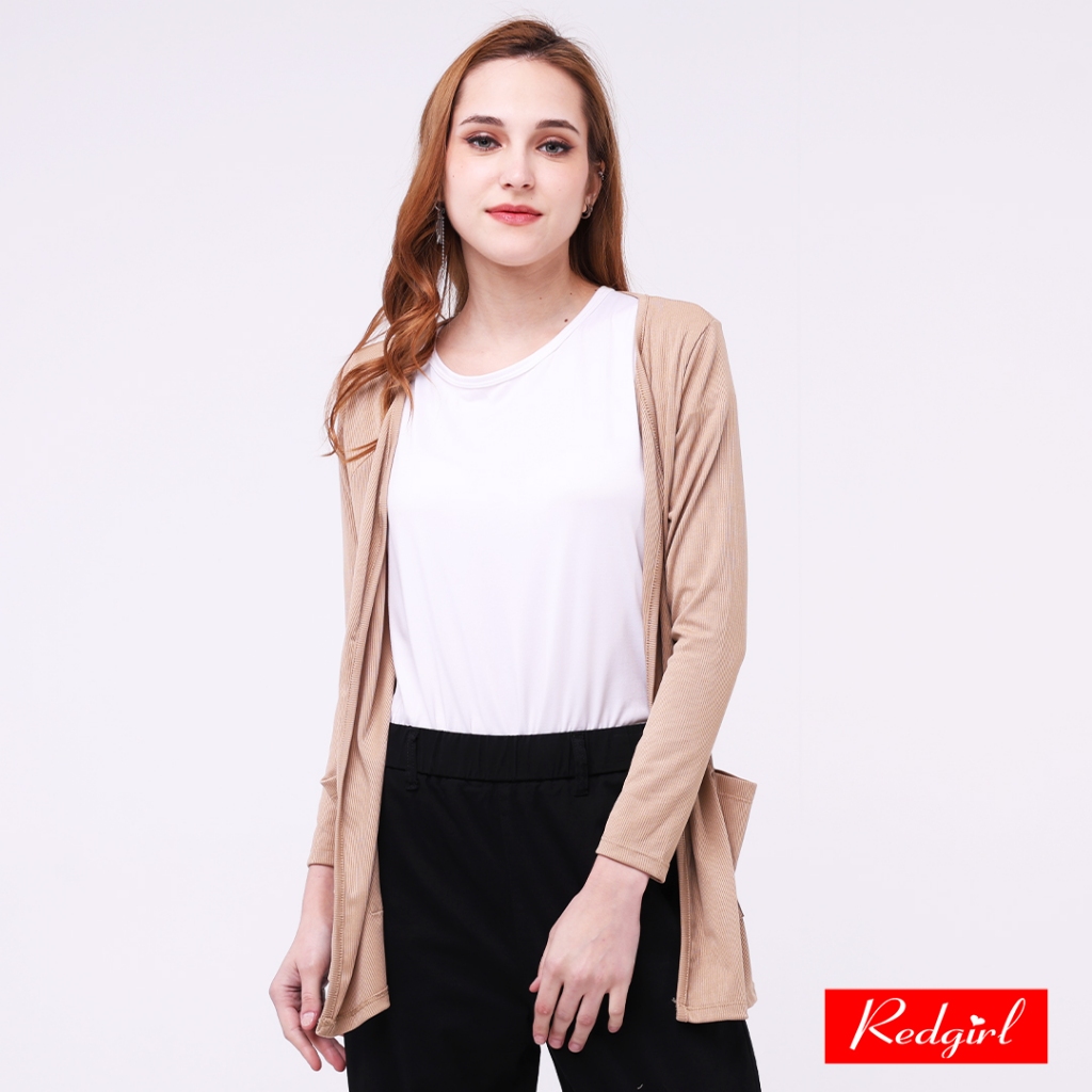 Red Girl Long Slvs.Cardigan W/ Pocket RST10-0385 | Shopee Philippines