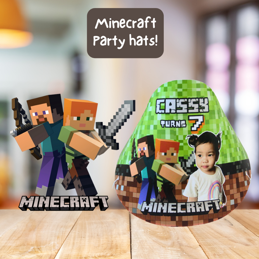 Minecraft Party hats Personalized Customized | Shopee Philippines
