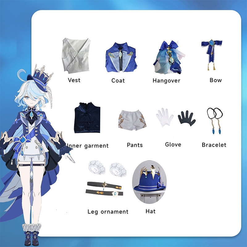 Furina Focalors Cosplay Costume Genshin Impact Clothes Carnival Uniform ...