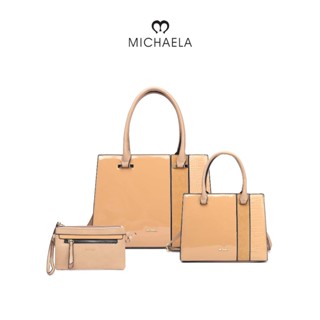 MICHAELA Leather Satchel Bags Set 3 PCS Vintage Luxury Three-Texture Top Handle Bags Set ...