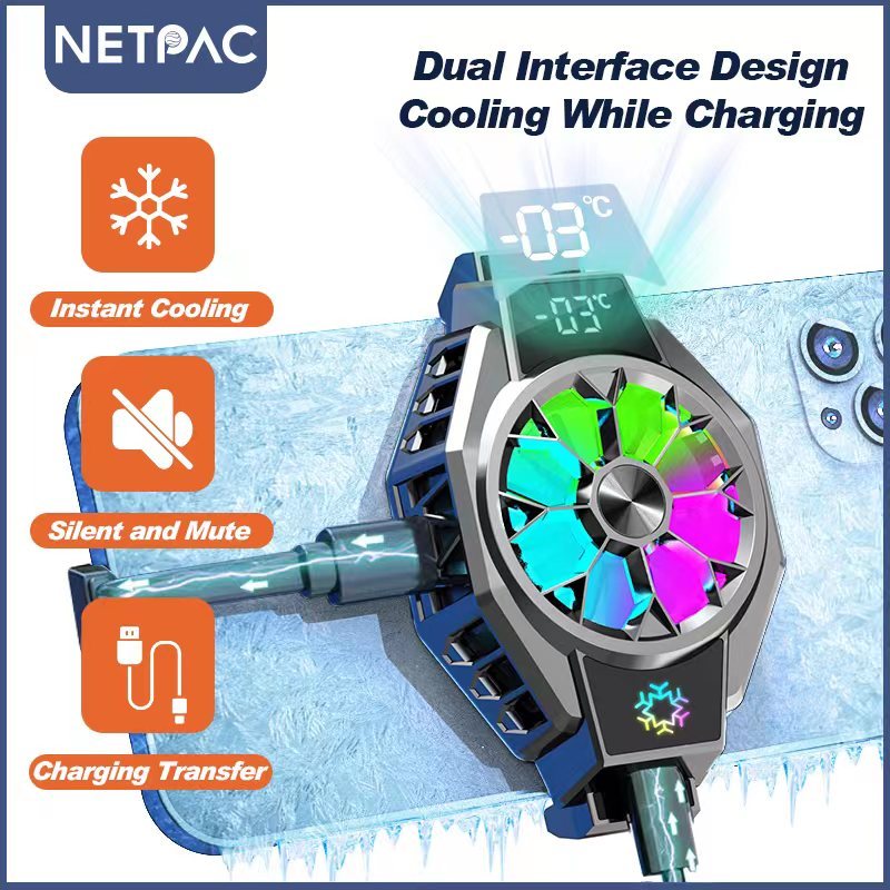 NETPAC Phone Cooler X9 2-in-1 Charging + Cooling LED Digital Display ...