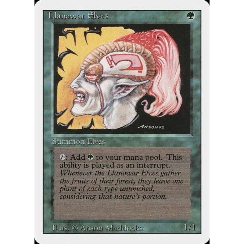 Llanowar Elves MTG - Revised Edition COMMON - Creature — Elf Druid ...