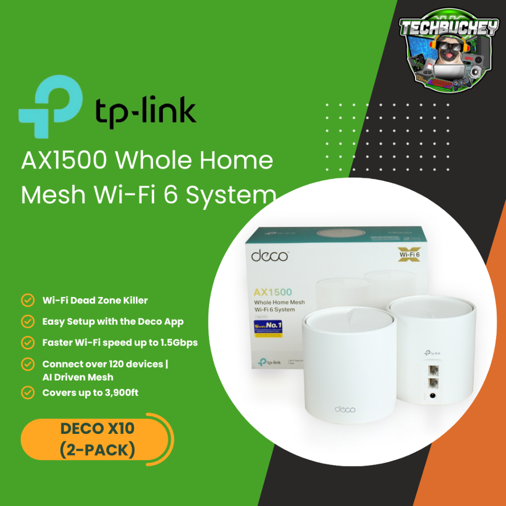TP-Link Deco X10 (2-Pack) AX1500 Whole Home Mesh Wi-Fi 6 System ...