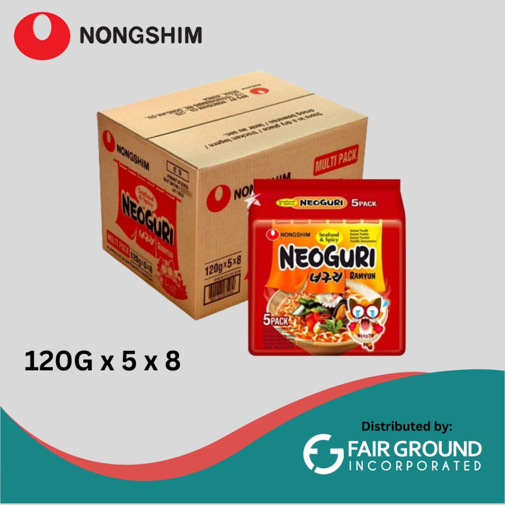 Nongshim Neoguri Seafood and Spicy Ramyun 120G x 5 x 8 | Shopee Philippines