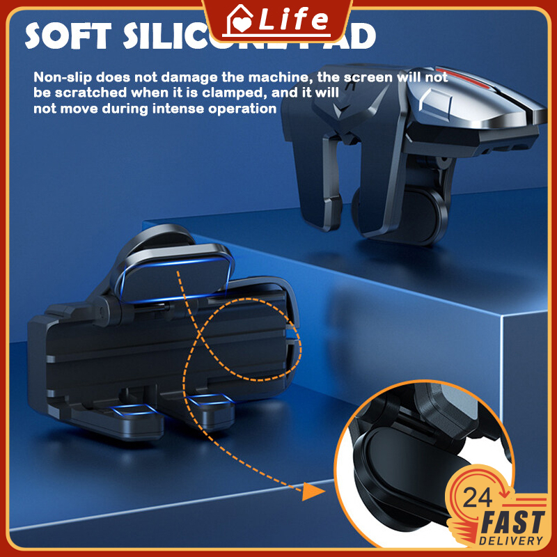 G21 Mobile Game 6 Finger Trigger for PUBG Phone Gaming Controller Alloy Gamepad Joystick Aim ...