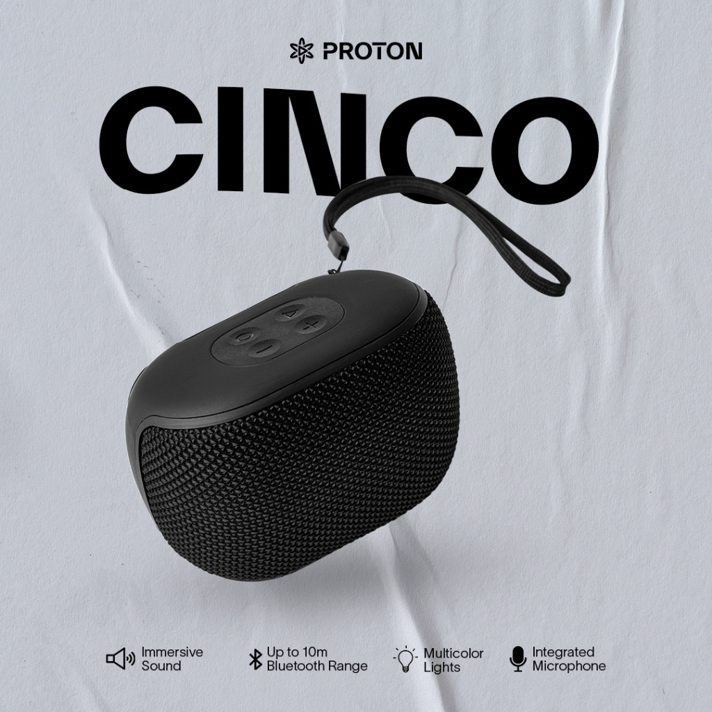 Proton Cinco Water-Resistant Bluetooth Speaker PT-110 - Black IPX6 ...