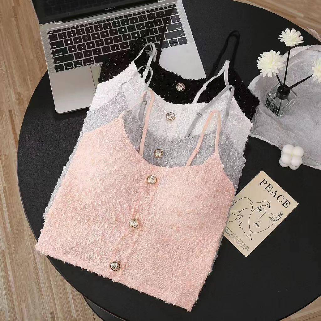 MICA TIU Crop Top Basic Spaghetti Top Camisole women clothes slimming ...