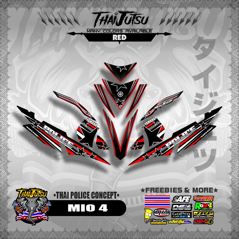 MIO 4 DECALS ( THAI POLICE CONCEPT )【ThaijutsuStickers】 | Shopee ...