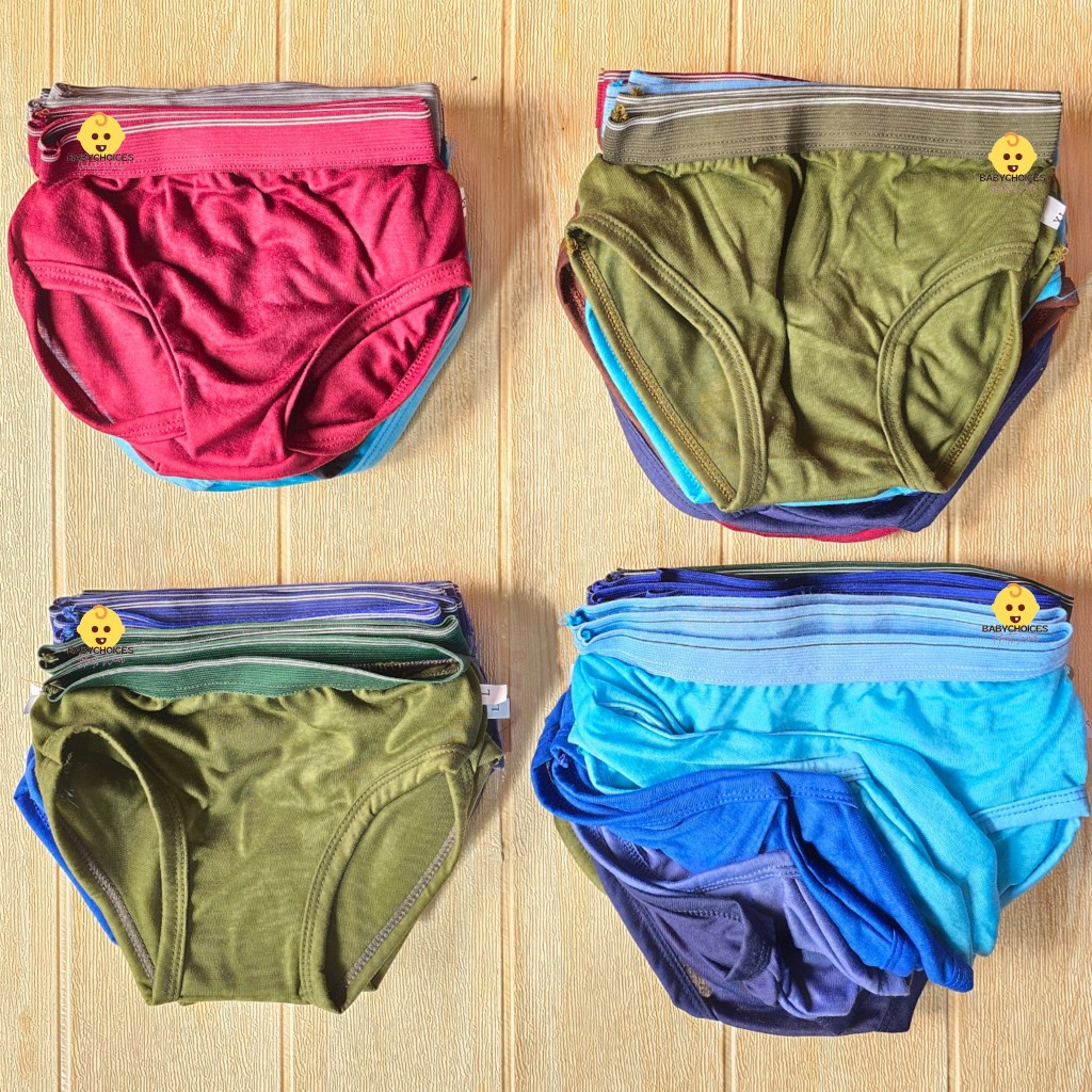 6pcs/12pcs Kids Brief Cotton Colored For Boy 0-6yo | Shopee Philippines