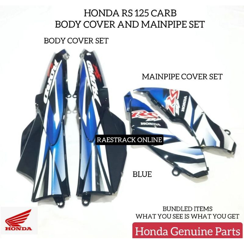 HONDA RS XRM 125 CARB BODY COVER AND MAINPIPE SET BLUE | Shopee Philippines