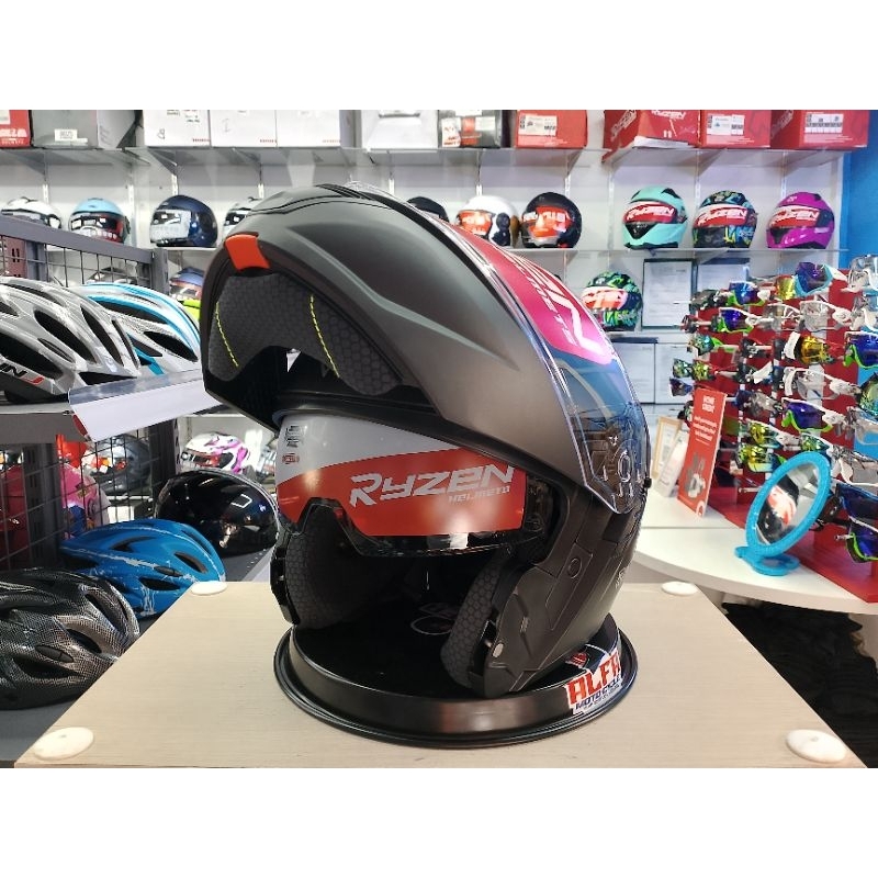 RYZEN ZX-600V MODULAR MOTORCYCLE HELMET,DUAL VISOR | Shopee Philippines