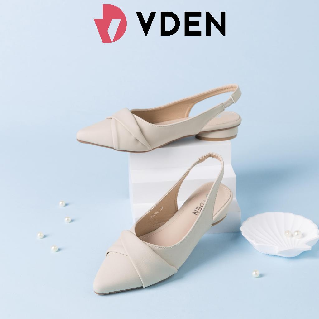 VDEN Pointed Mules Slingback Flat Shoes 22008 Pointed Toe Flat Heel (1 ...