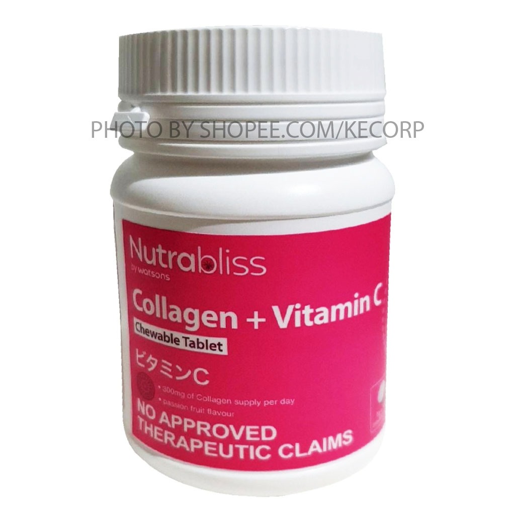 Nutrabliss Collagen + Vitamin C Chewable Tablet 1g x 120 Tablets 120g ...