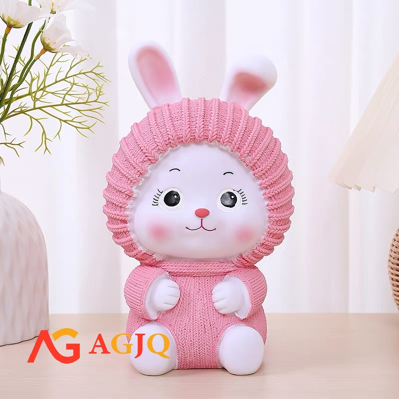 9''x4''(23x9)cm PINK Rabbit Piggy Bank Coin Box for Kids, Cute Animal ...