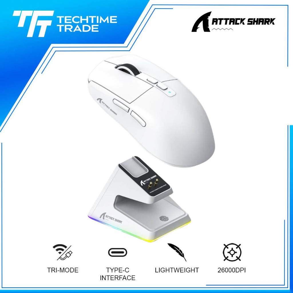 Attack Shark X6 Wireless Gaming Mouse Tri-Mode 2.4G USB-C Wired ...