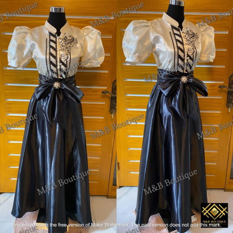 Blouse Barong Puff sleeves w/ Satin Lining / Ladies Barong with Formal ...