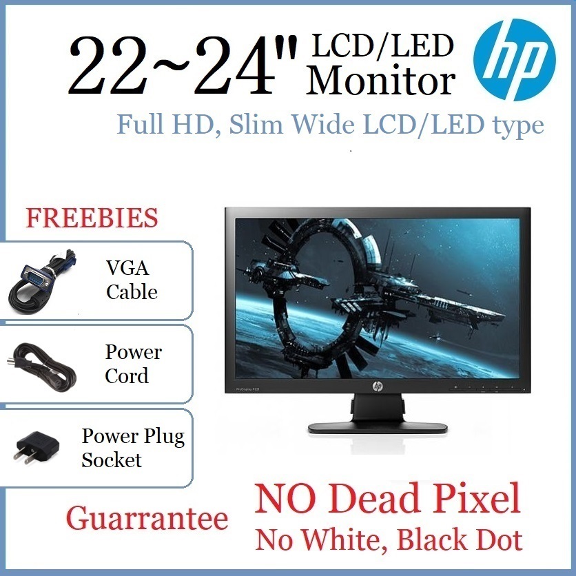 HP ProDisplay, Compaq 22~24" FHD Wide Screen LCD/LED Monitor [P222/H223V/LE2202X] | Shopee ...