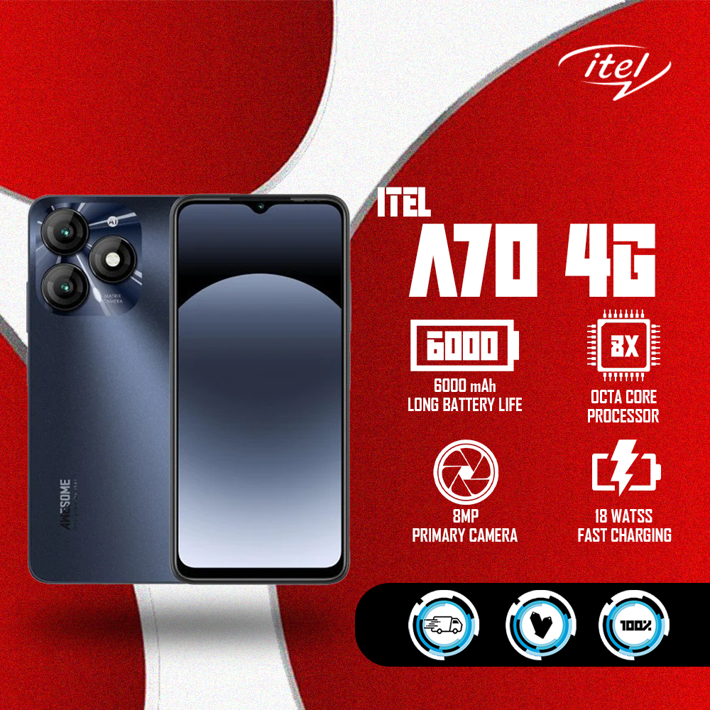 Itel A70 LTE | 4GB RAM | 256GB ROM | 6.6"HD Waterdrop Fullscreen ...