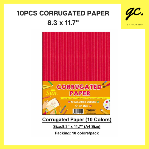 GC 10pcs A4 Corrugated Board Paper for School DIY Projects Arts Crafts ...