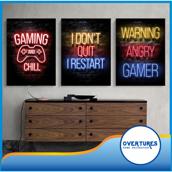 Game Room Decoration Poster Wall Art Electronic Game Painting Game Room ...