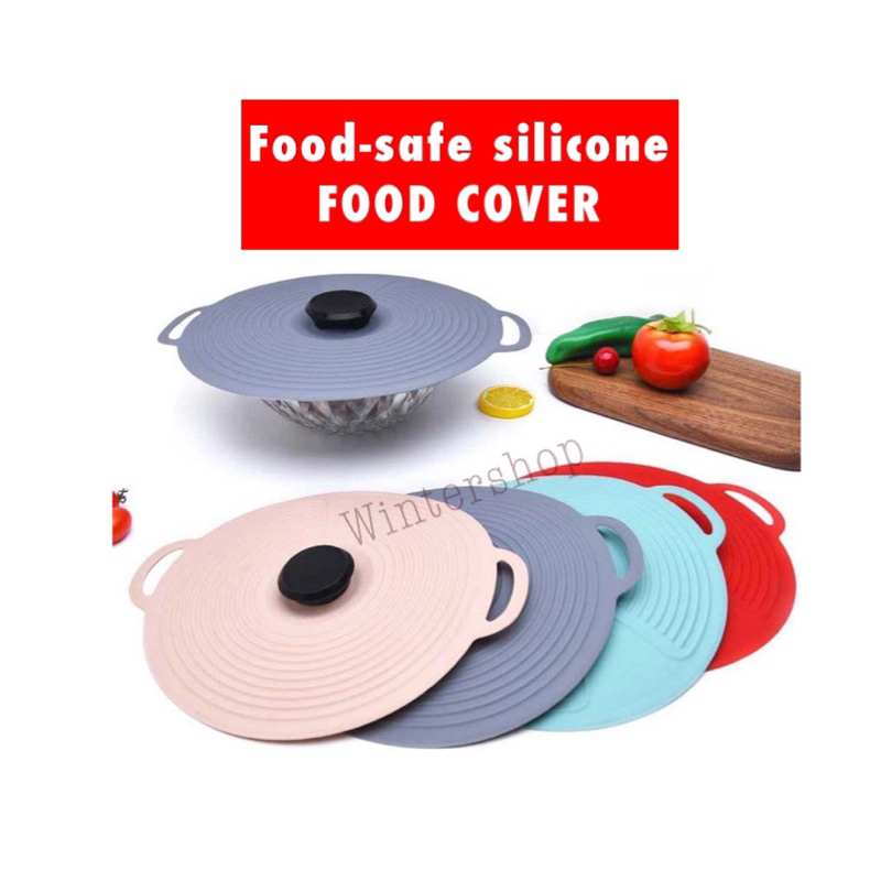 24cm/27cm/32cm Silicone Food Cover Pan Lid Fresh Self Sealing Reusable ...