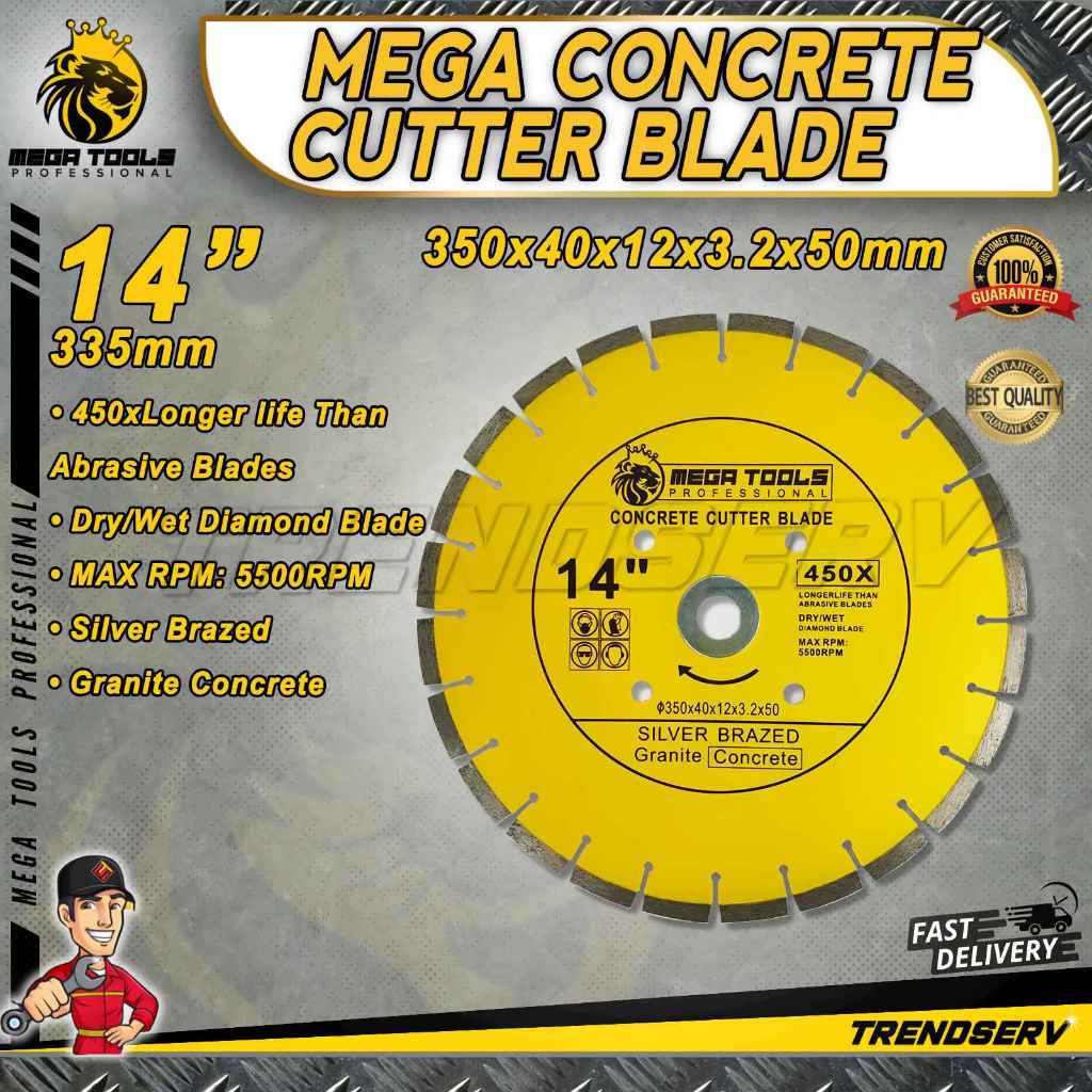 MEGA Concrete Cutter Blade 14" SILVER BRAZED | Shopee Philippines