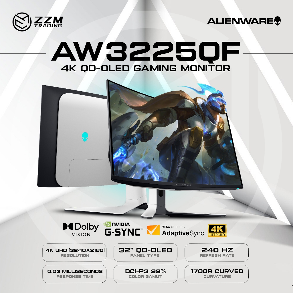 Dell Alienware AW3225QF Gaming Monitor QD OLED 3840 x 2160, 240 Hz 16:9 ...