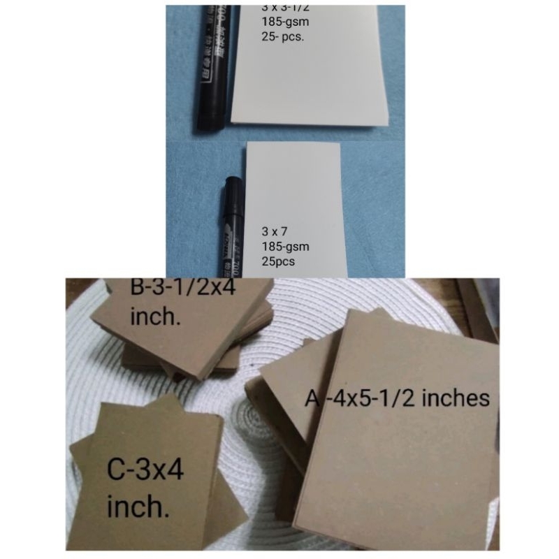 KRAFT PAPER PLAIN INDEX and Mini Invitation Card size 3 x 5/4x5-1/2/3x4 ...