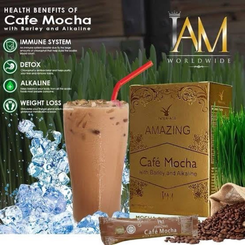 IAM Amazing Cafe Mocha Coffee Mix with Barley and Alkaline Blend 150g ...