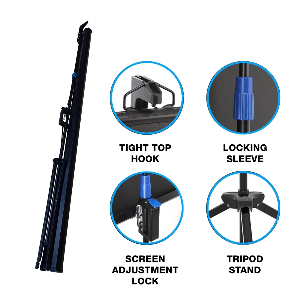 MEKI 70″ X 70″ Projector Screen (TR-AV-70 Matte White, Tripod Screen ...