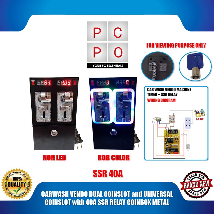 PC PO CARWASH VENDO DUAL COINSLOT and UNIVERSAL COINSLOT with 40A SSR ...